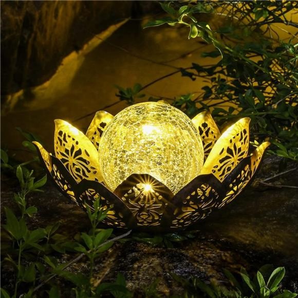Accents | Solar Lights Outdoor Garden Decor Adjustable Metal Petal ...